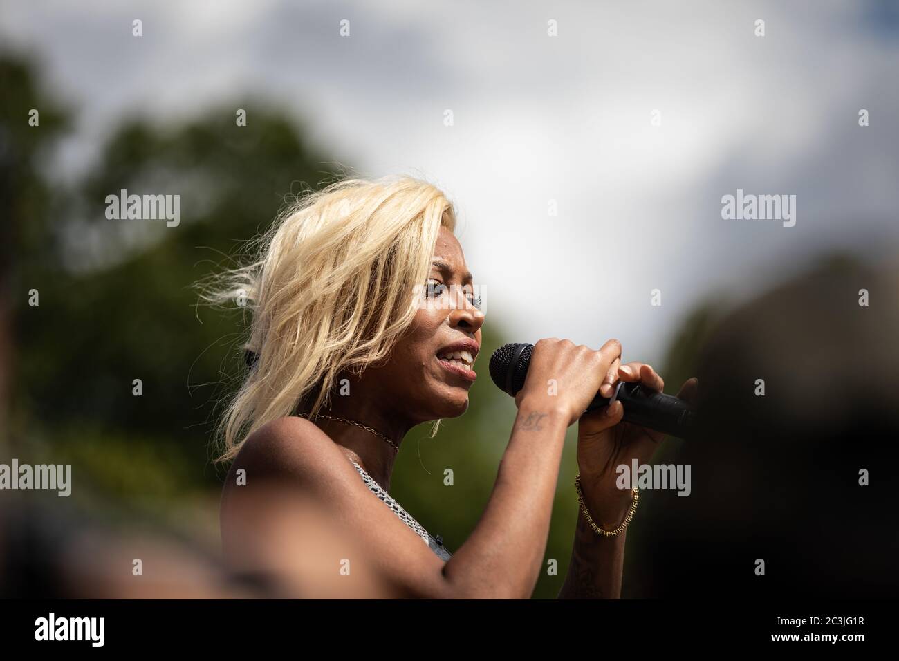 London, UK. 20th June, 2020. A peaceful Black Lives Matter protest ...