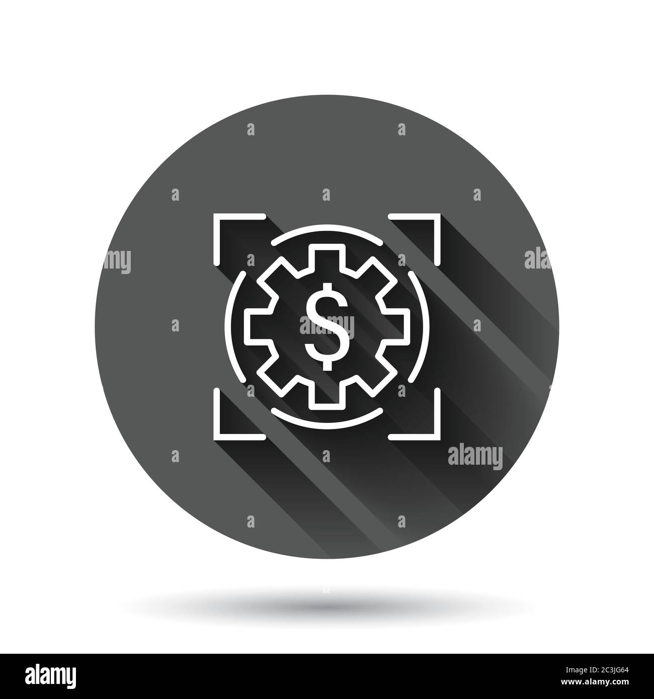 Money revenue icon in flat style. Dollar coin vector illustration on ...