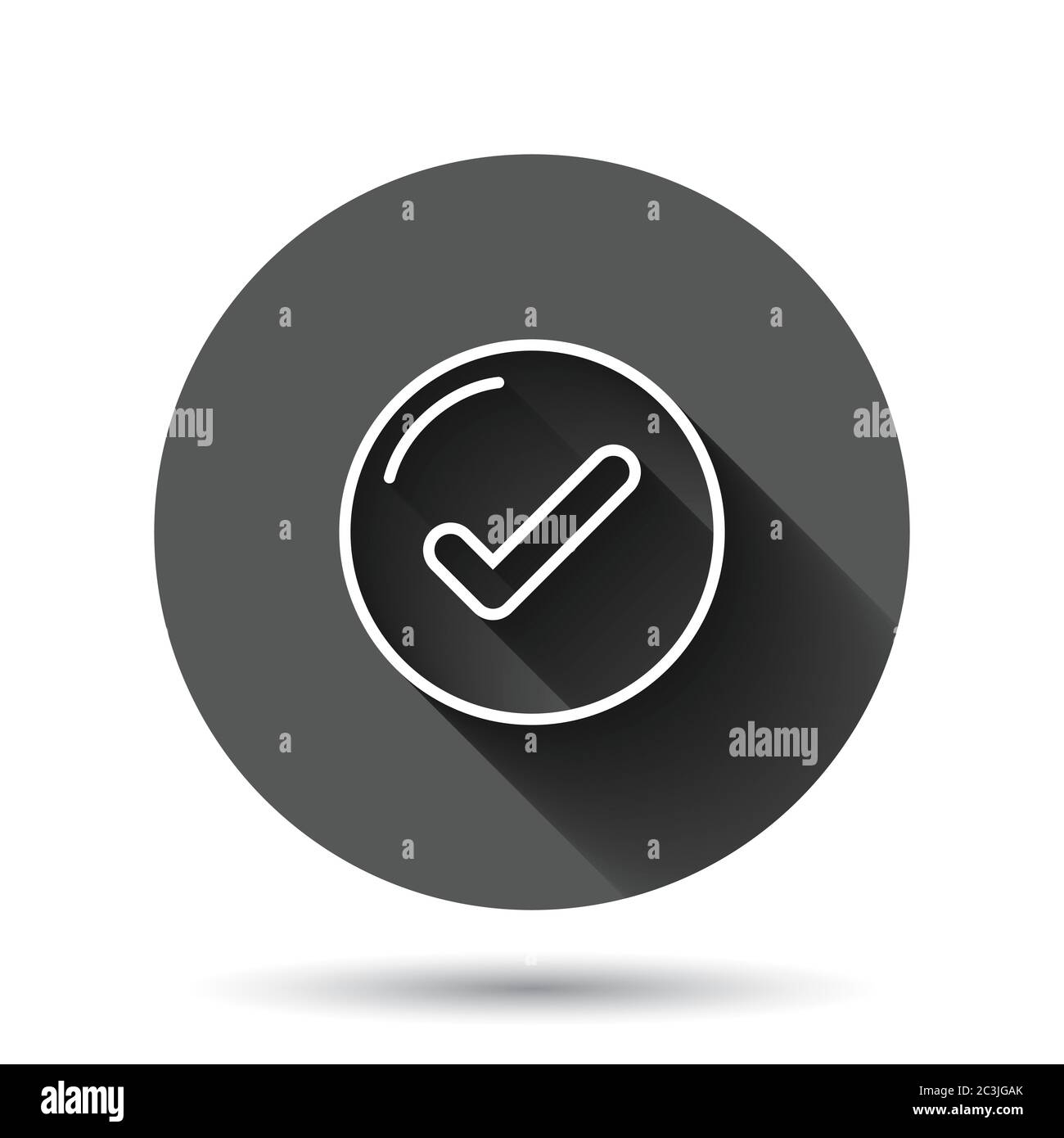 Check mark sign icon in flat style. Confirm button vector illustration ...
