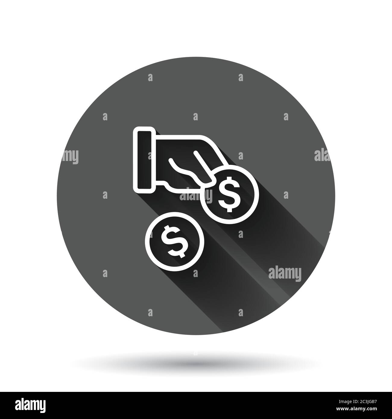 Remuneration icon in flat style. Money in hand vector illustration on ...