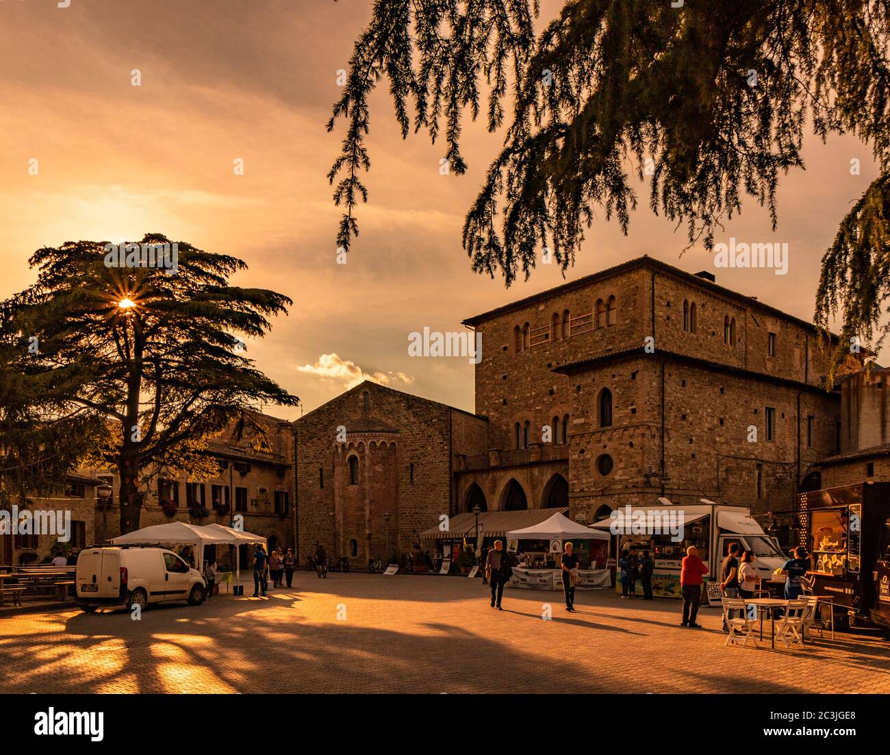 June 1, 2019 - Perugia, Umbria, Italy. The square of the medieval ...