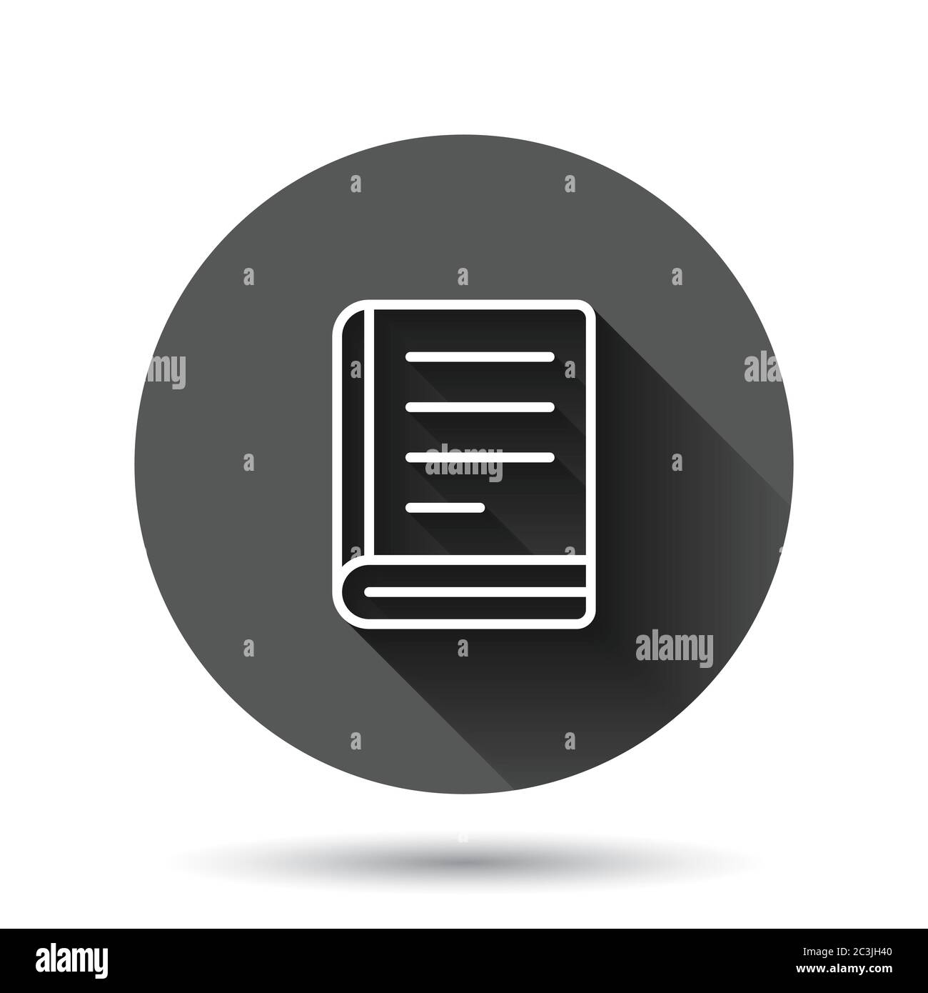Document book icon in flat style. Paper sheet vector illustration on ...