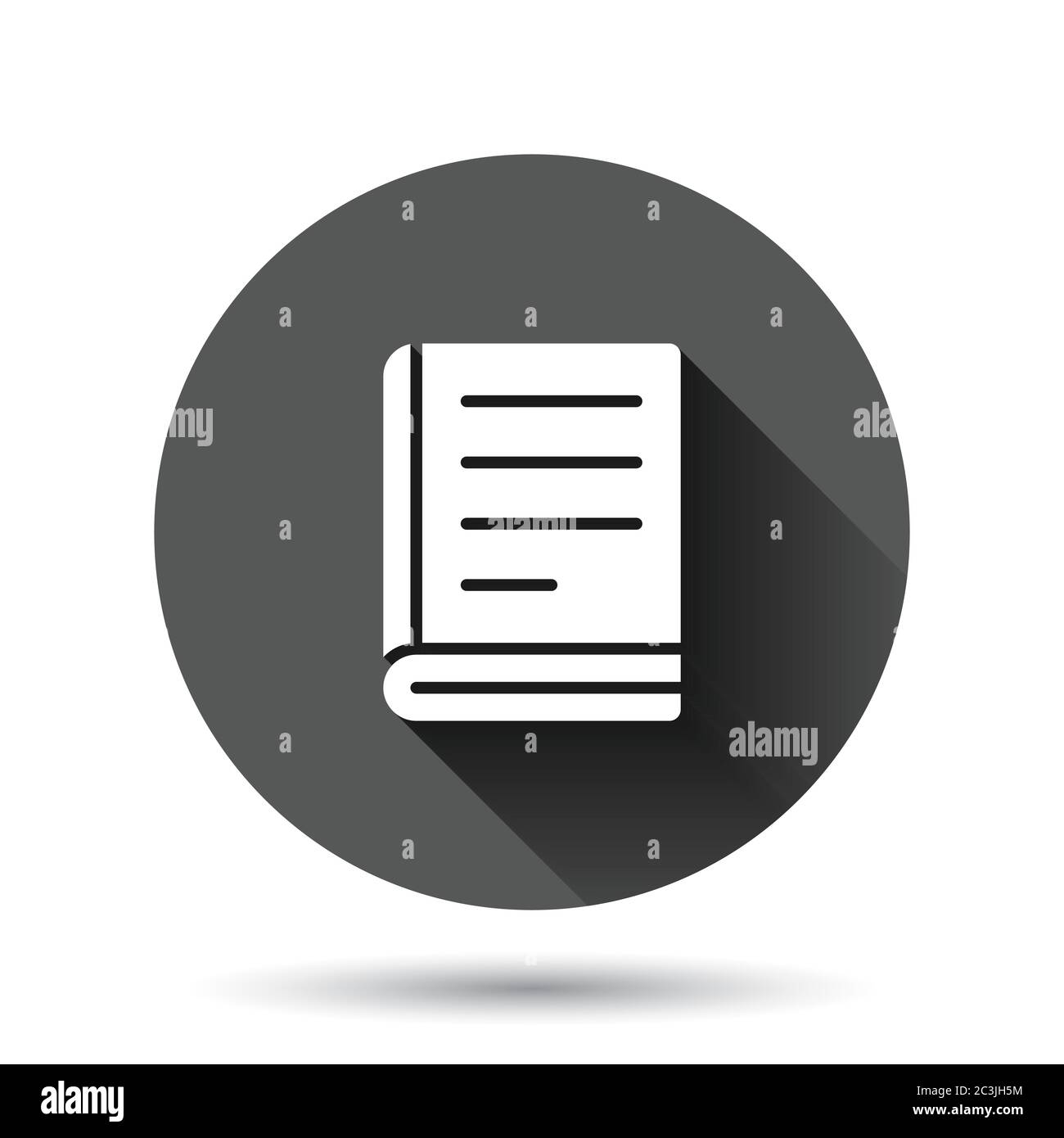 Document book icon in flat style. Paper sheet vector illustration on ...