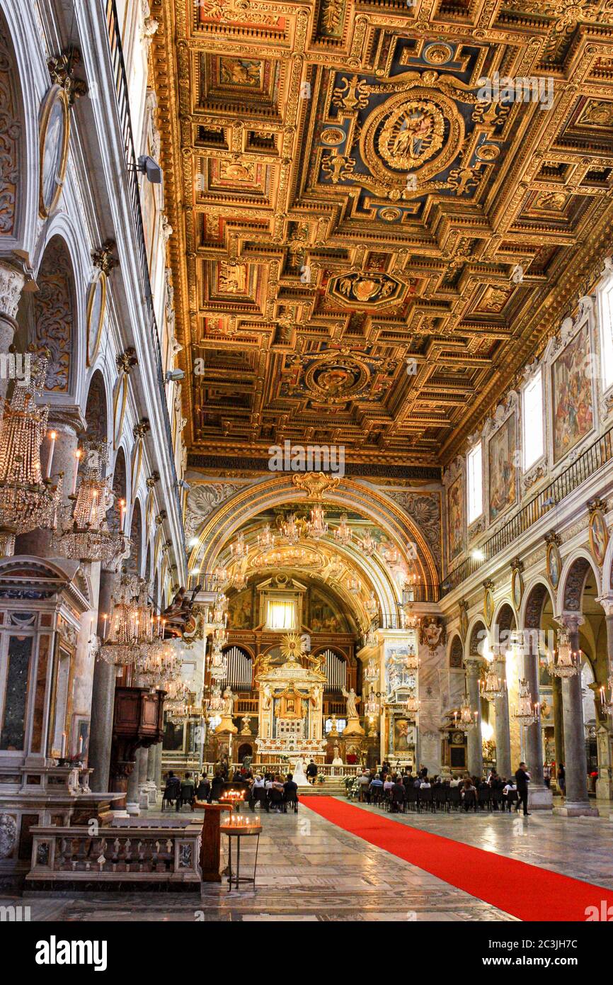 The beautiful interior of a cathedral in Rome Stock Photo - Alamy