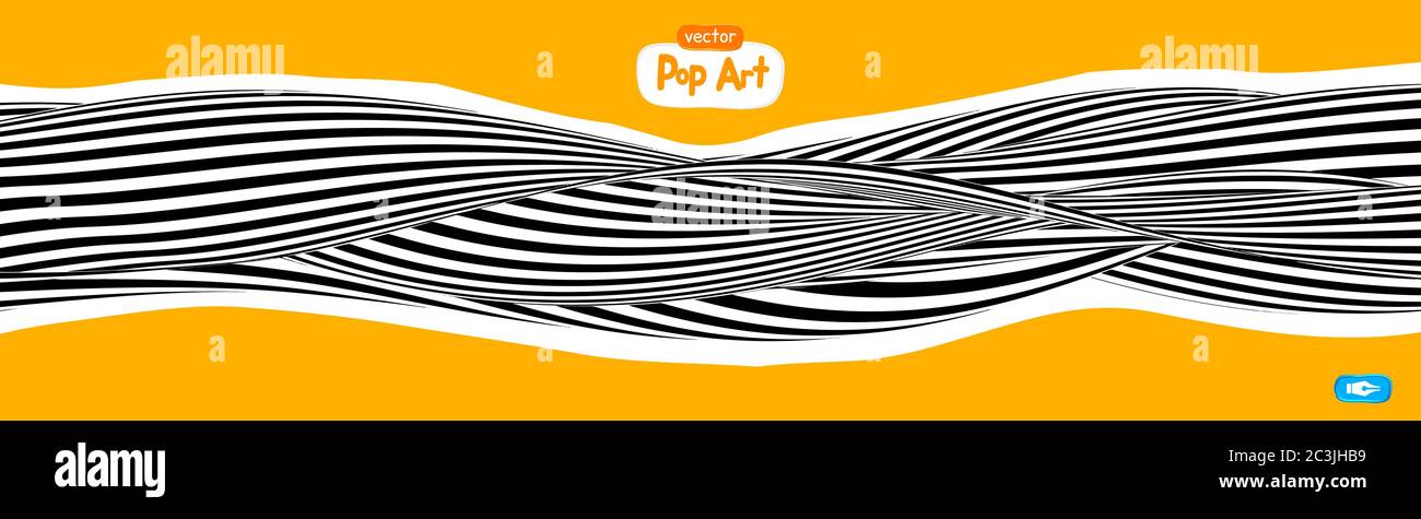 Abstract op art vector illustration, yellow orange background. Pop art ...