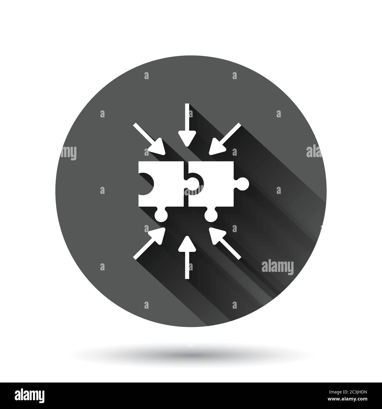 Puzzle jigsaw icon in flat style. Solution compatible vector ...