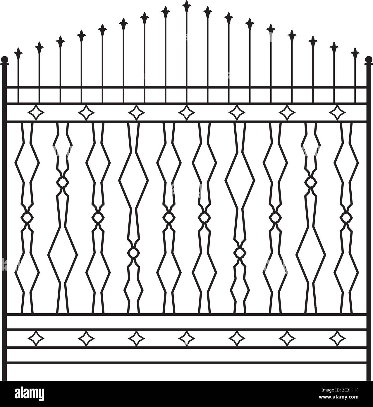 Wrought Iron Gate, Ornamental Design Vector Illustration Stock Vector ...