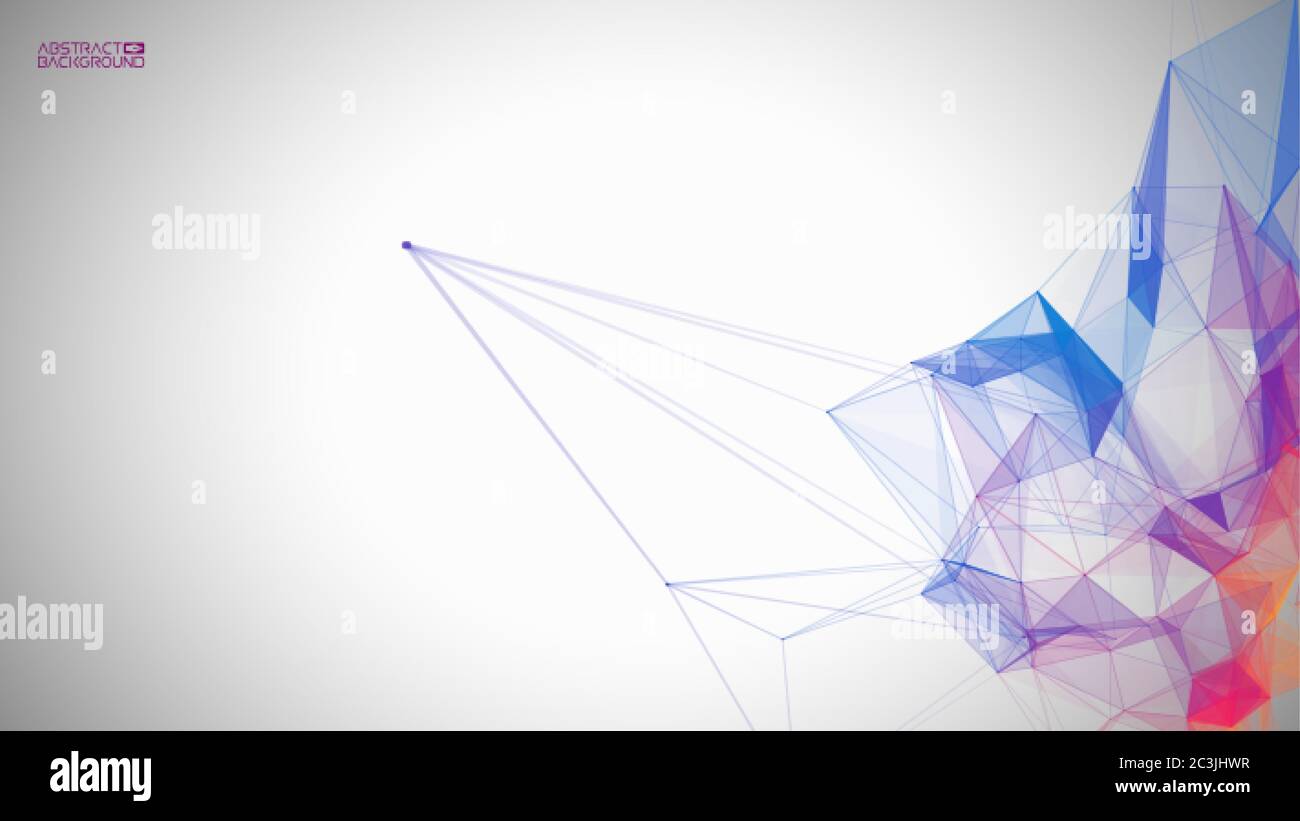 Network background abstract. Connect technology business concept of line grid triangle structure ...