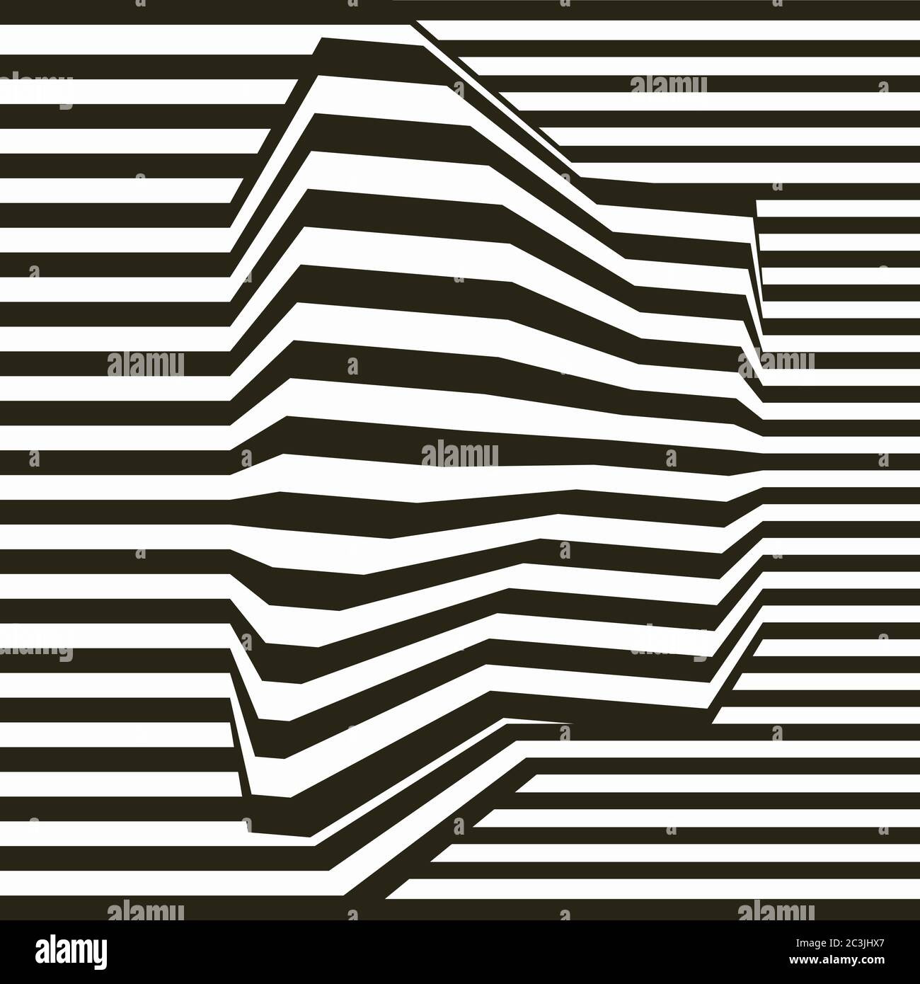 Optical illusion lines background. Abstract 3d black and white ...