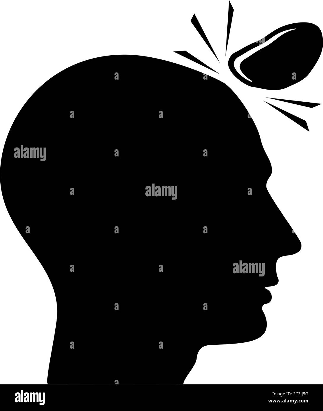 Stone Hit On Head Vector Illustration Stock Vector Image & Art - Alamy