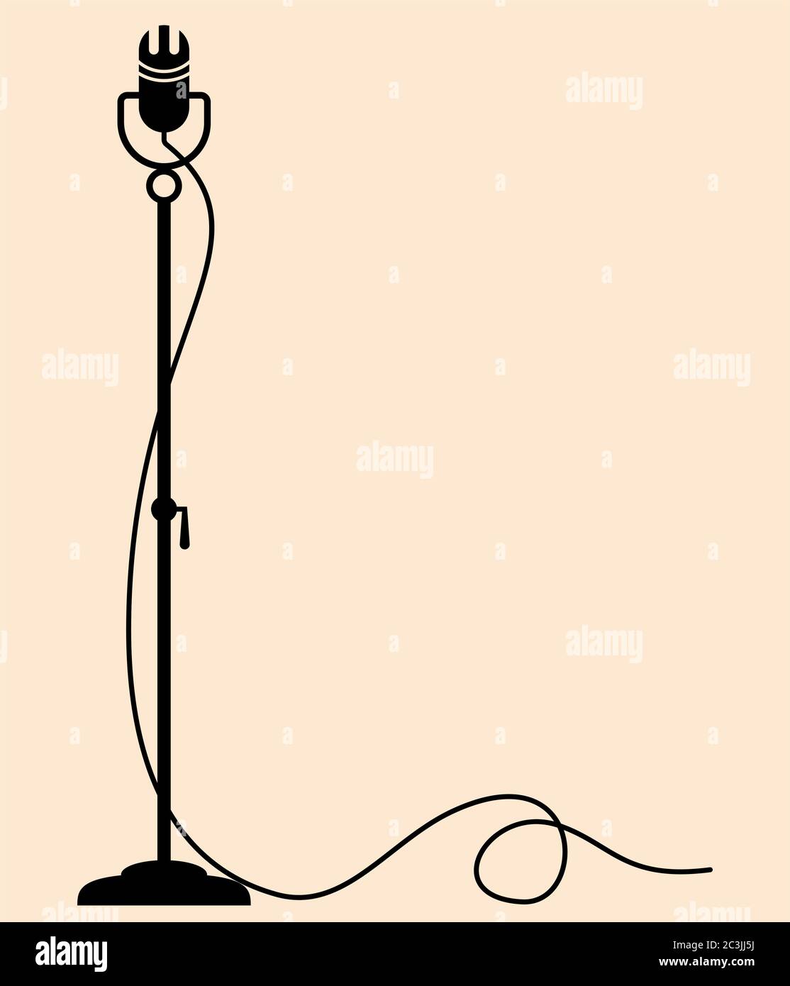 Microphone wire isolated on Stock Vector Images - Alamy