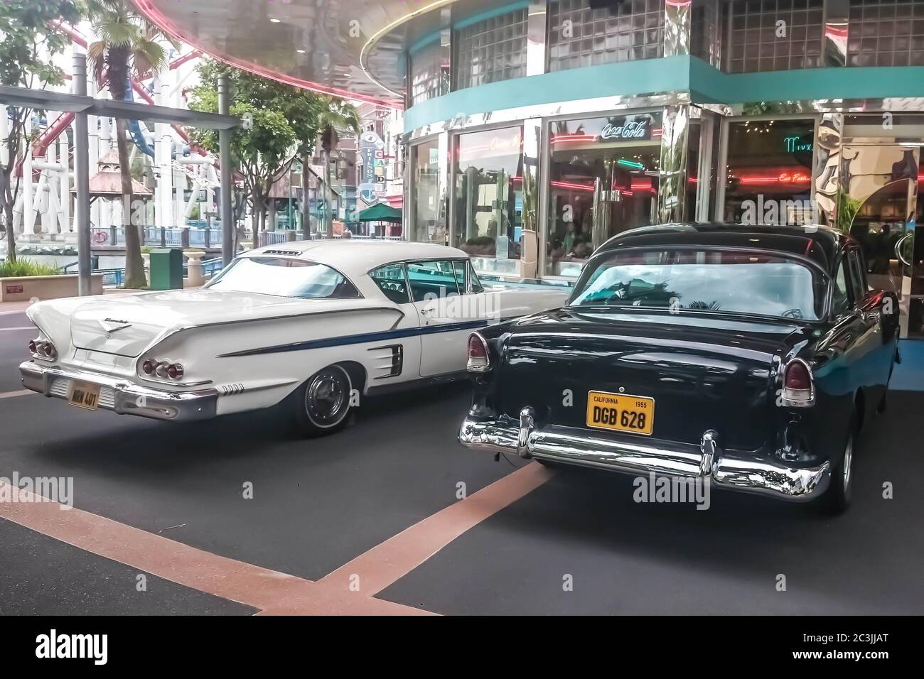 Singapore - May 25, 2019: Old vintage Chevrolet white parked on the ...