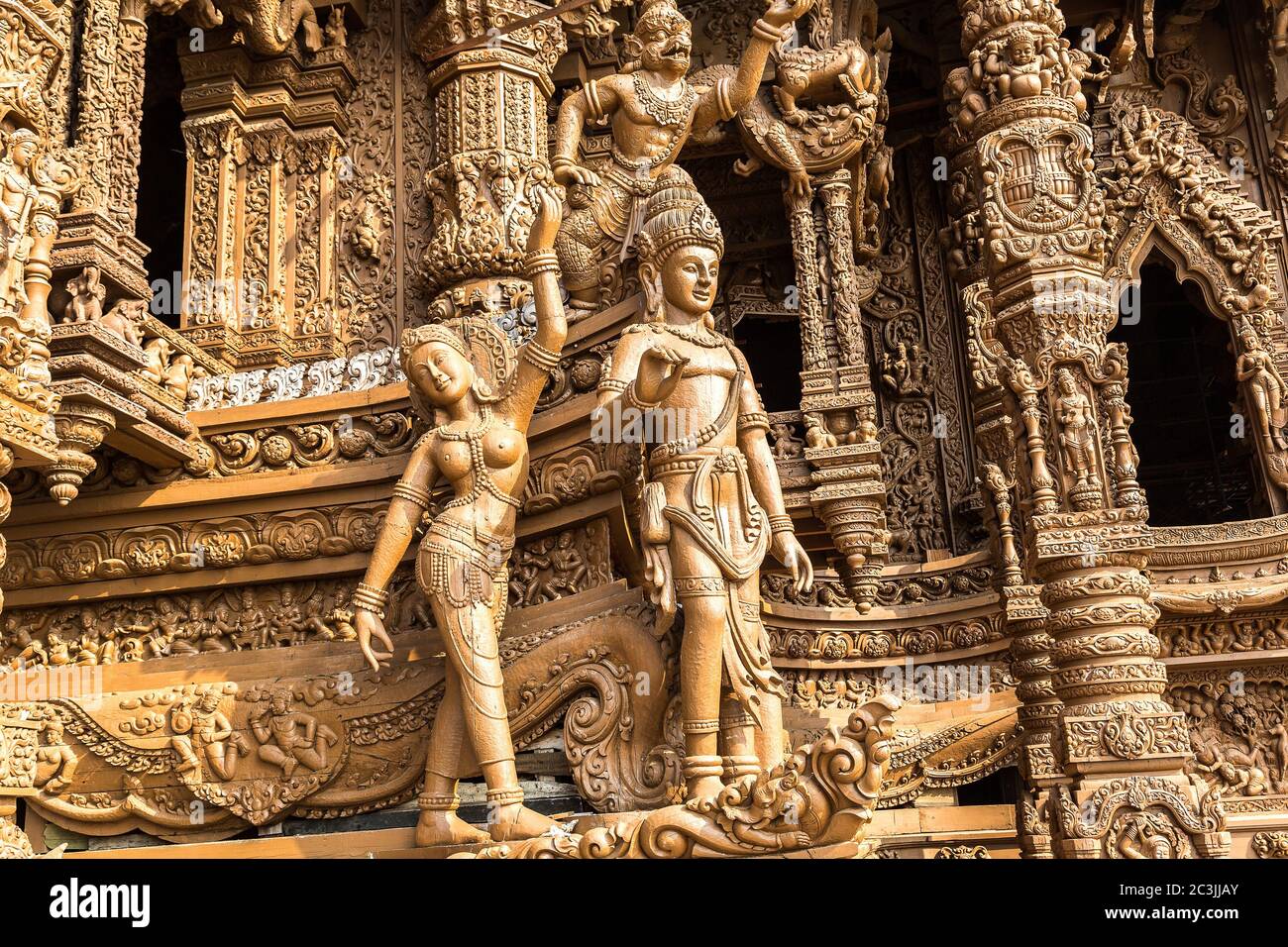 Sanctuary of Truth in Pattaya, Thailand in a summer day Stock Photo - Alamy