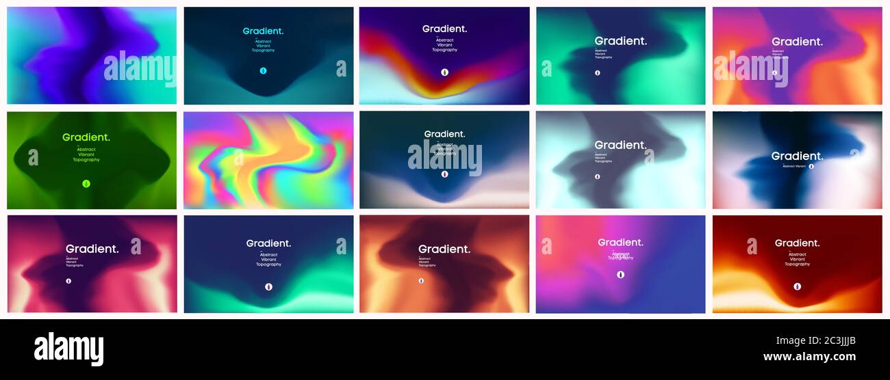 Smooth abstract colorful gradient backgrounds set. Vector collection of ...
