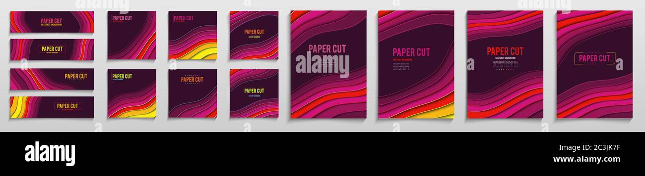 Vertical banners paper cut Stock Vector Images - Alamy