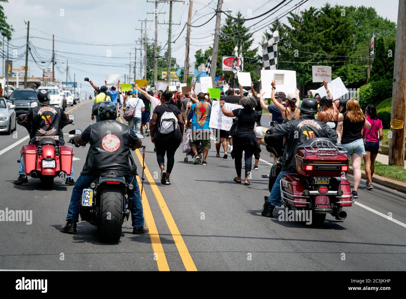 June 20, 2020: Members of the Wheels of Soul motorcycle club keep watch ...