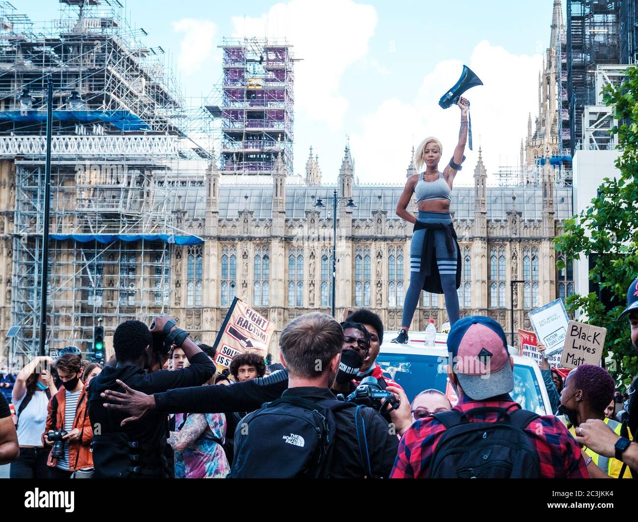 London, UK. 20th June, 2020. Imarn Ayton, the organiser of the Black ...