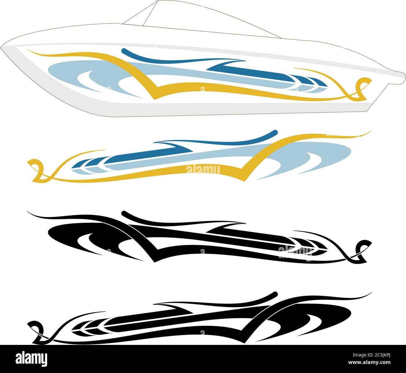 Boat Graphics, Stripe : Vinyl Ready Vector Illustration Stock Vector ...