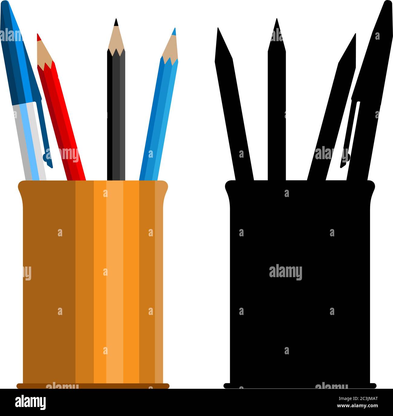 Pen Pencil Stand Icon Vector Illustration Stock Vector Image & Art - Alamy