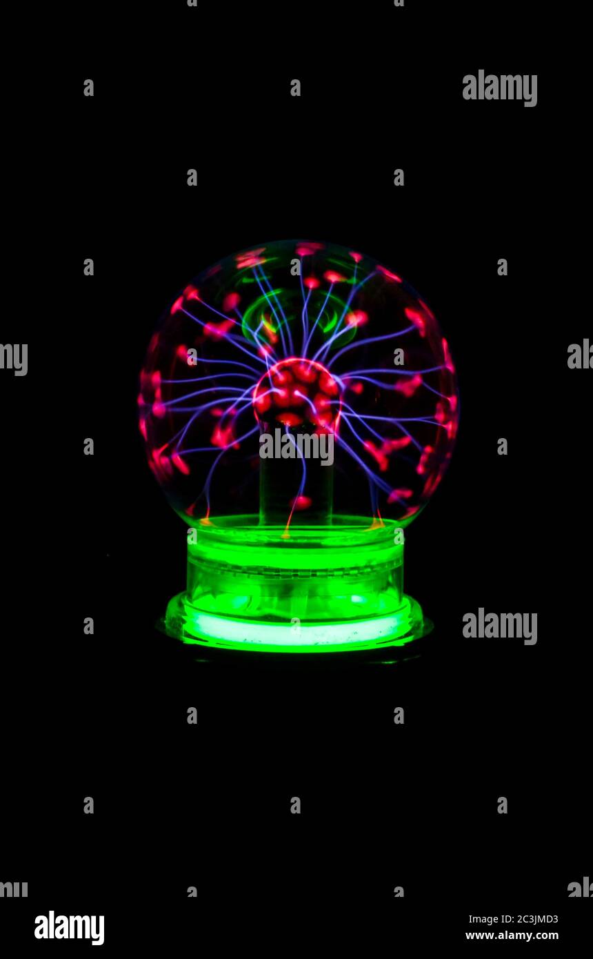Plasma Static Electricity on a Tesla Sphere Stock Photo - Alamy