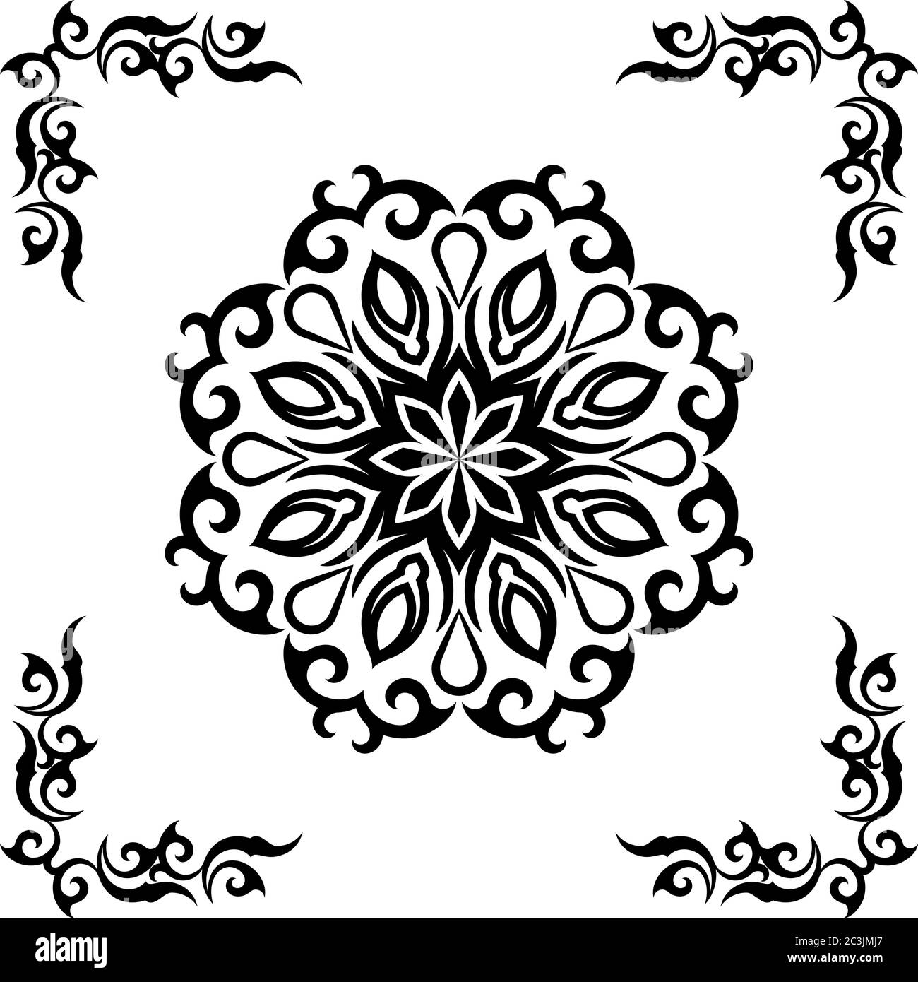 Circular cut out pattern Black and White Stock Photos & Images - Alamy