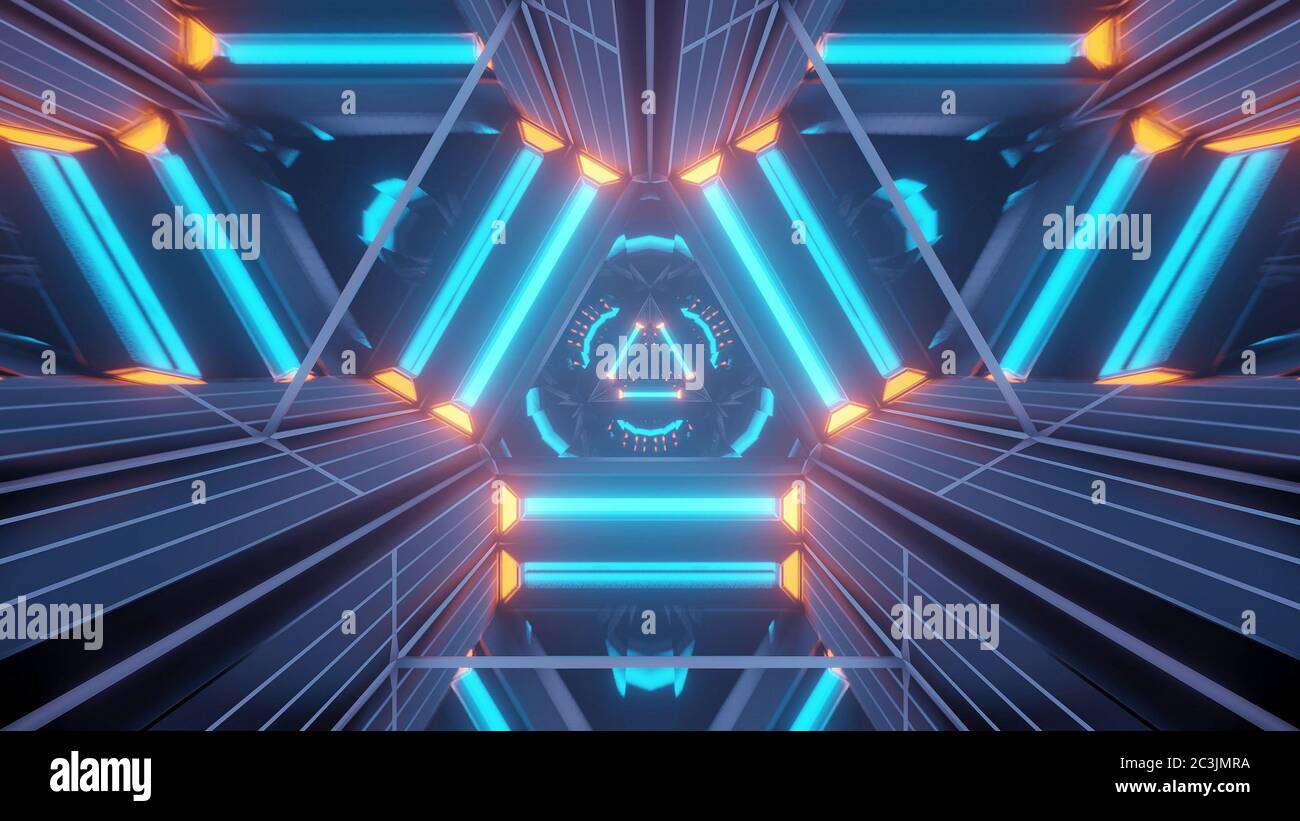 Illustration with triangular shapes and glowing colorful lights - cool ...