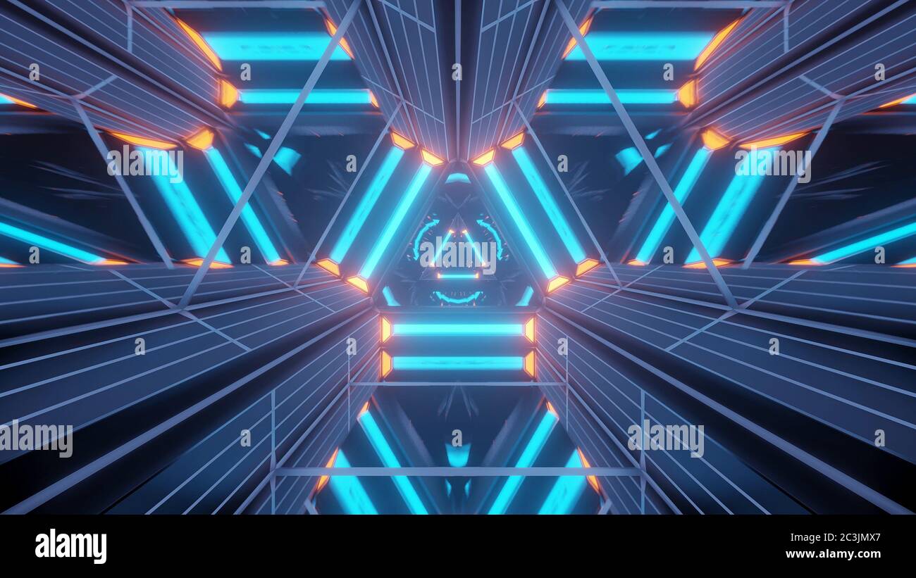 Illustration with triangular shapes and glowing colorful lights - cool ...