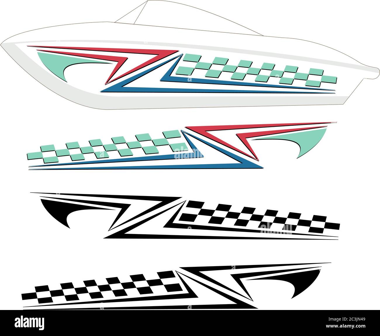 Boat Graphics, Stripe : Vinyl Ready Vector Illustration Stock Vector ...