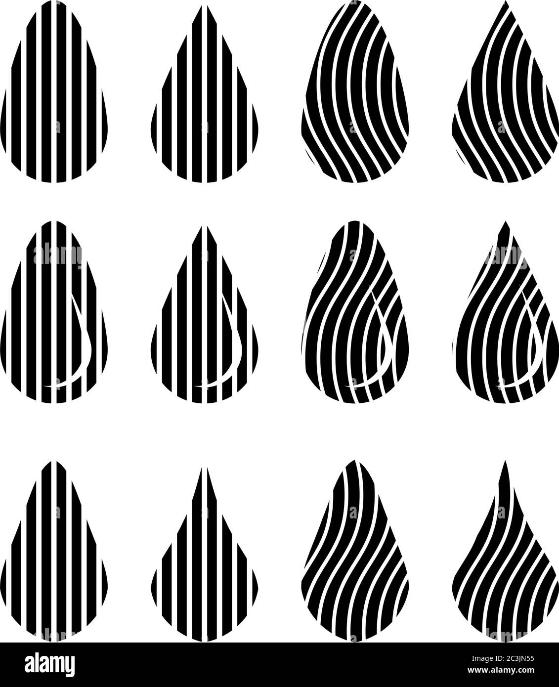 Geometric Shape Drop Line Art Drawing Vector Illustration Stock Vector ...