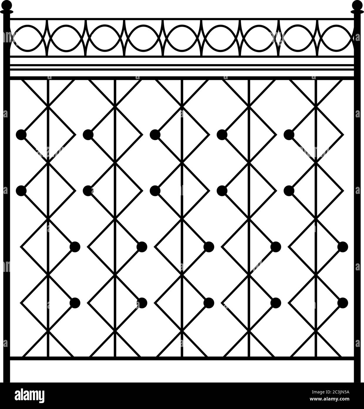 Wrought Iron Gate, Ornamental Design Vector Illustration Stock Vector ...
