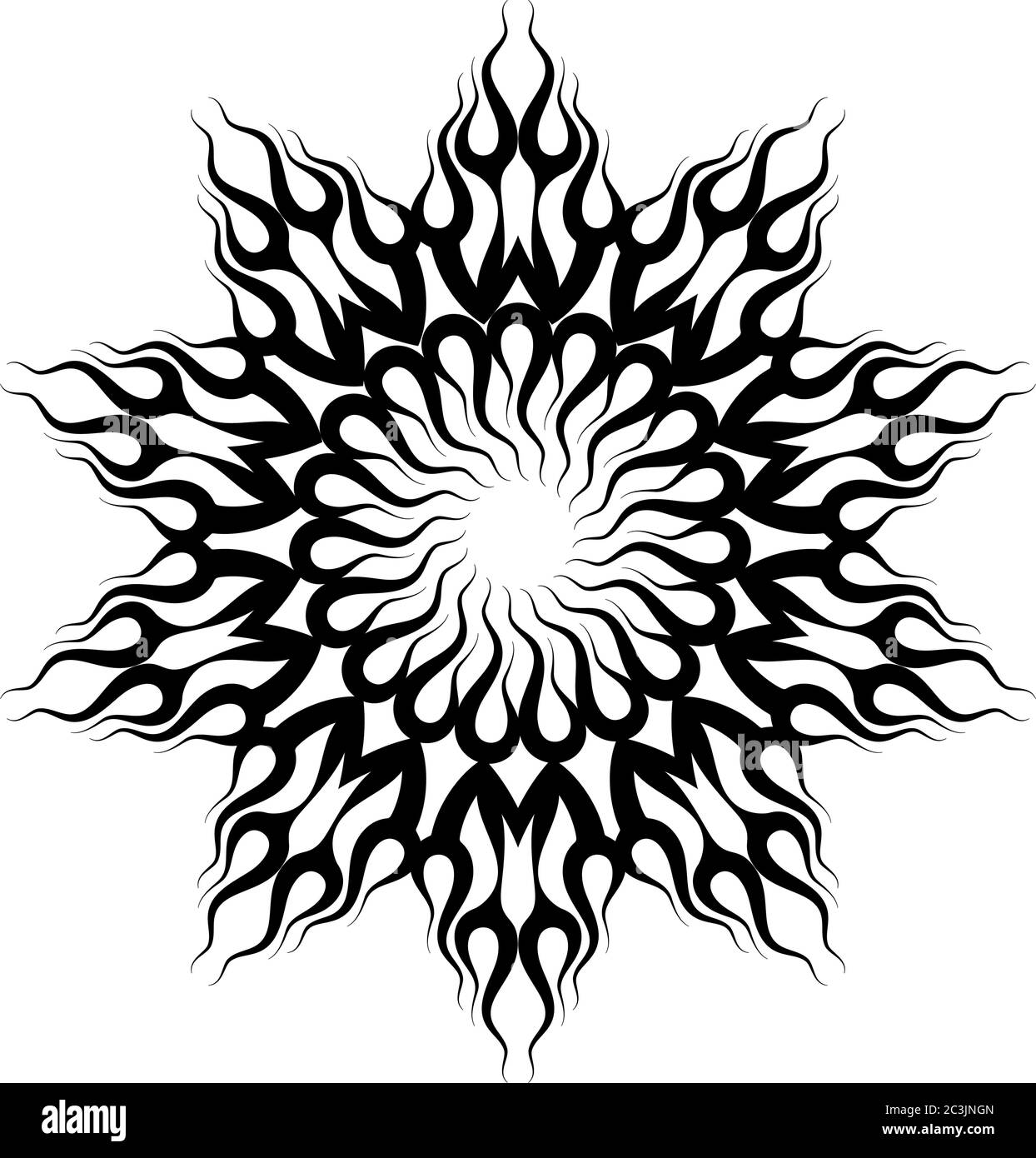 Tribal Fire Flame Tattoo Vector Illustration Stock Vector Image & Art ...