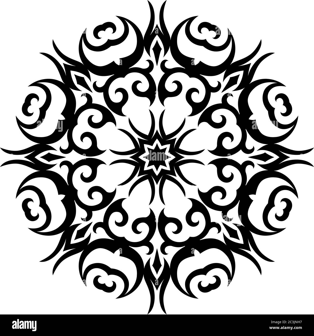 Tribal Tattoo Circular Vector Illustration Stock Vector Image & Art - Alamy