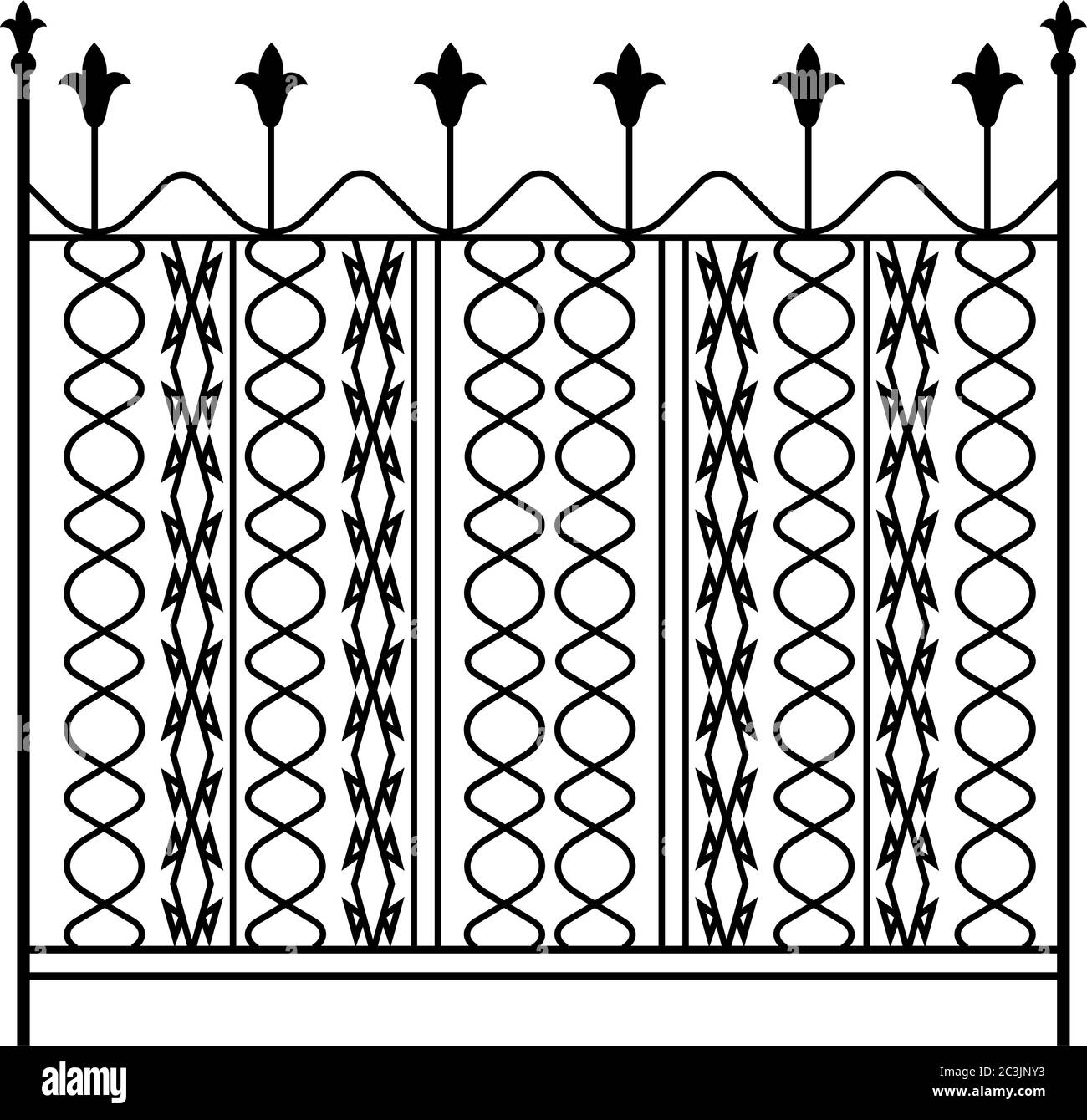 Wrought Iron Gate, Ornamental Design Vector Illustration Stock Vector ...
