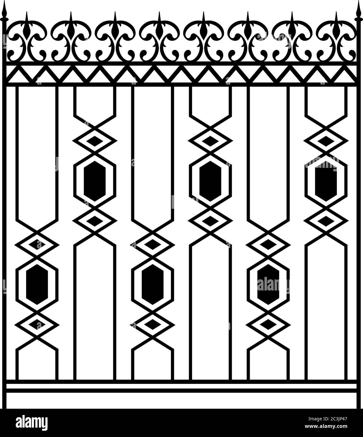 Wrought Iron Gate, Ornamental Design Vector Illustration Stock Vector ...