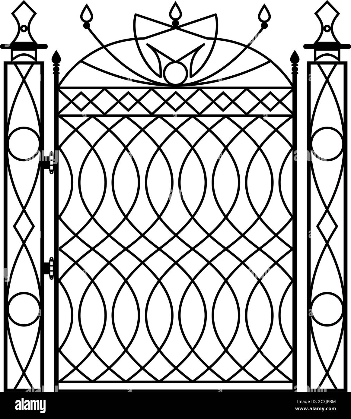 Wrought Iron Gate, Ornamental Design Vector Illustration Stock Vector ...