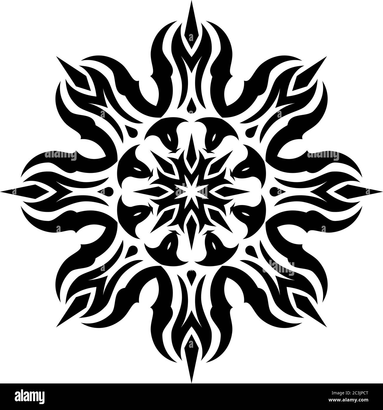 Tribal Tattoo Circular Vector Illustration Stock Vector Image & Art - Alamy