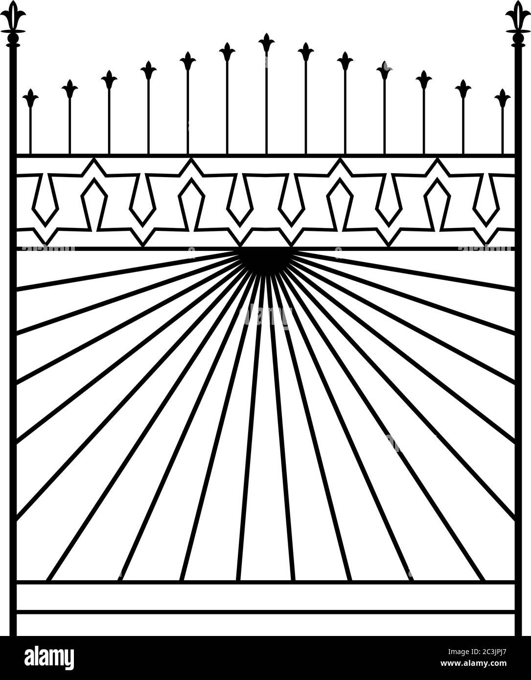 Wrought Iron Gate, Ornamental Design Vector Illustration Stock Vector ...