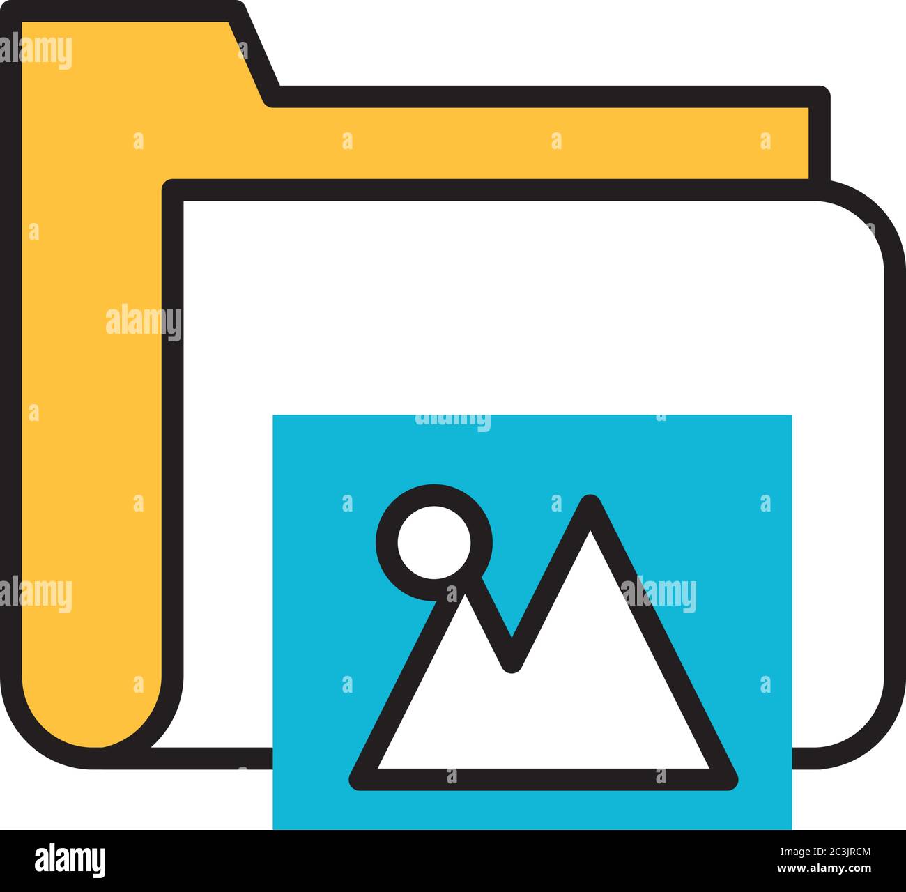 folder file document with picture fill style icon vector illustration ...