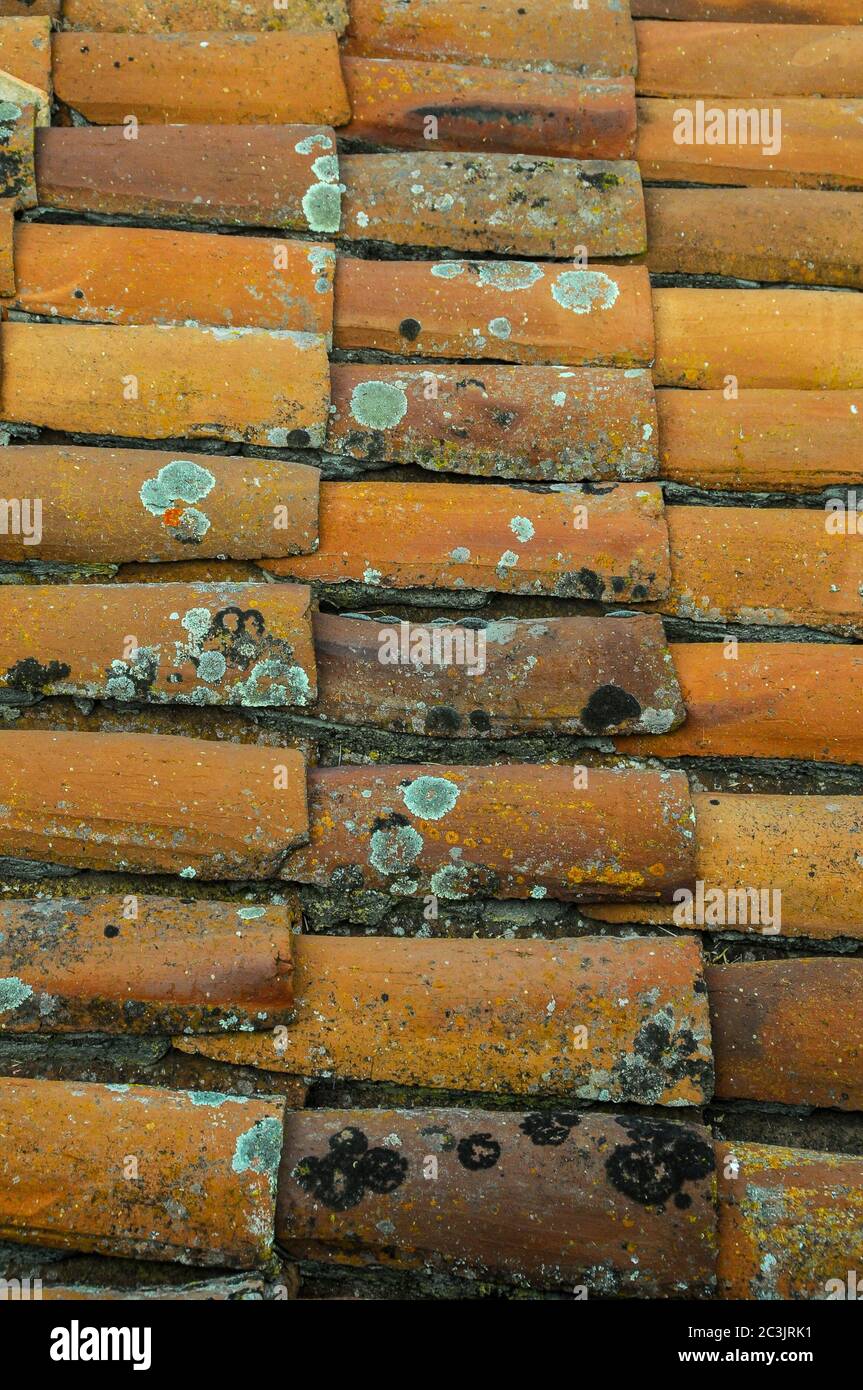 Close up Detail of Old Roof Tiles texture Stock Photo - Alamy