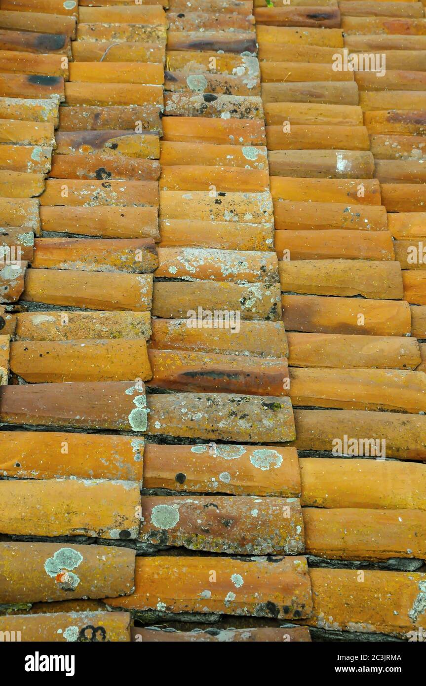 Close up Detail of Old Roof Tiles texture Stock Photo - Alamy