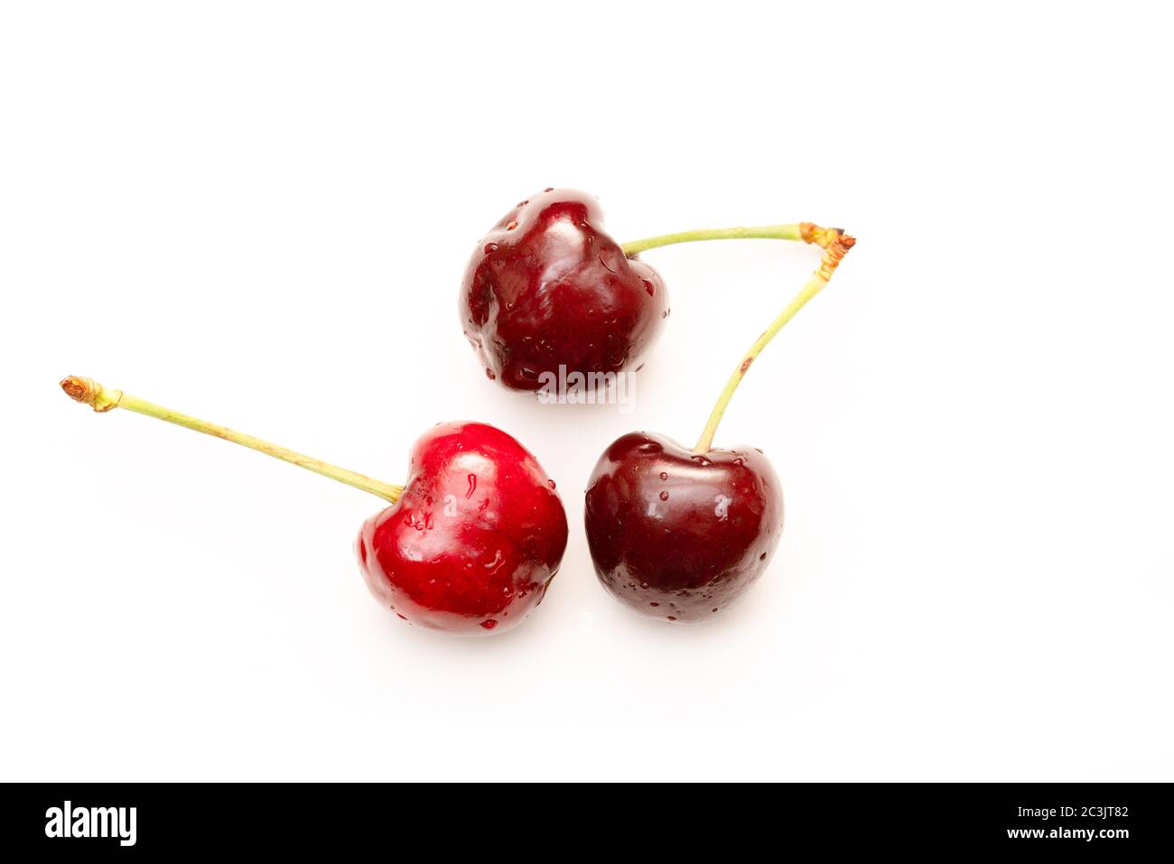 Fresh red cherries with stem Stock Photo - Alamy