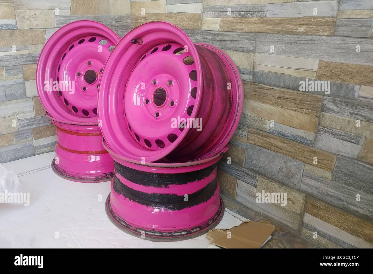 Pink Car Rims Silver