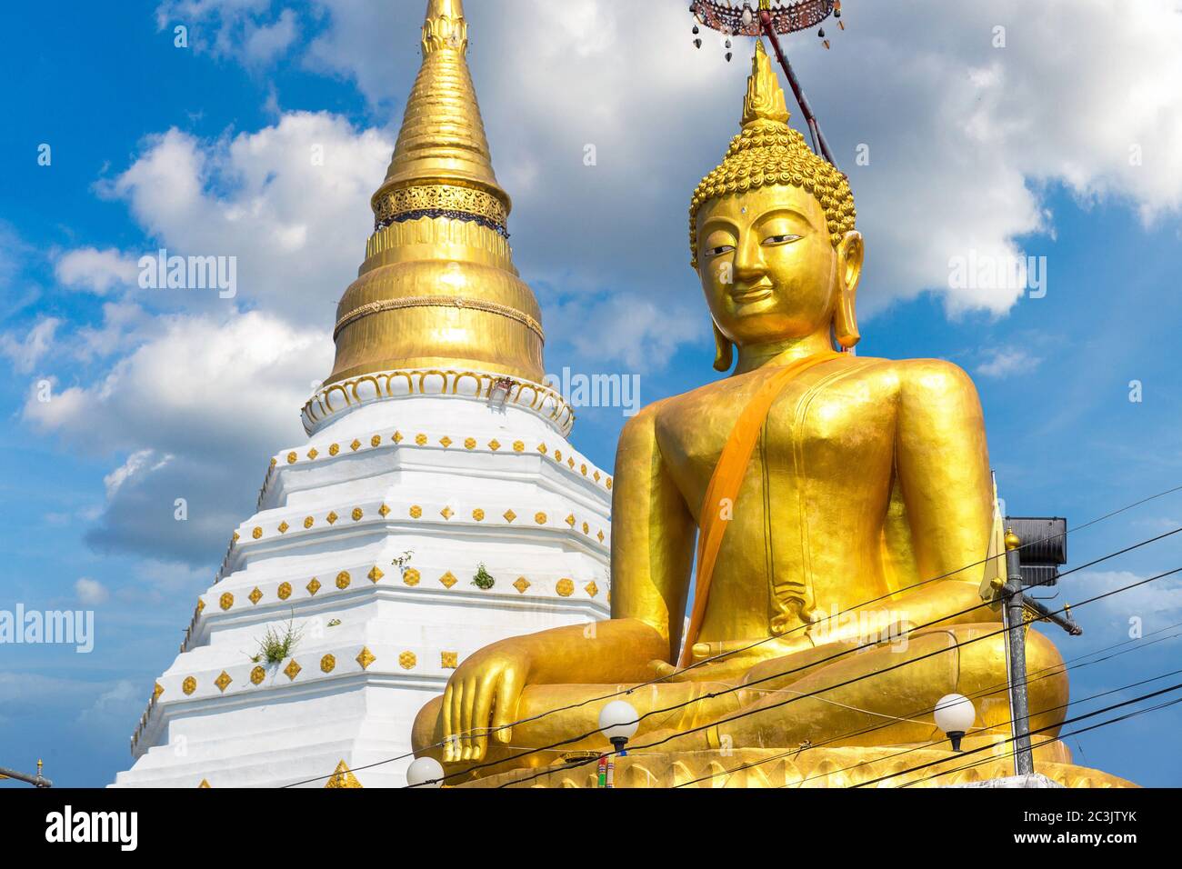 Wat Chiang Yuen - Buddhists temple in Chiang Mai, Thailand in a summer ...