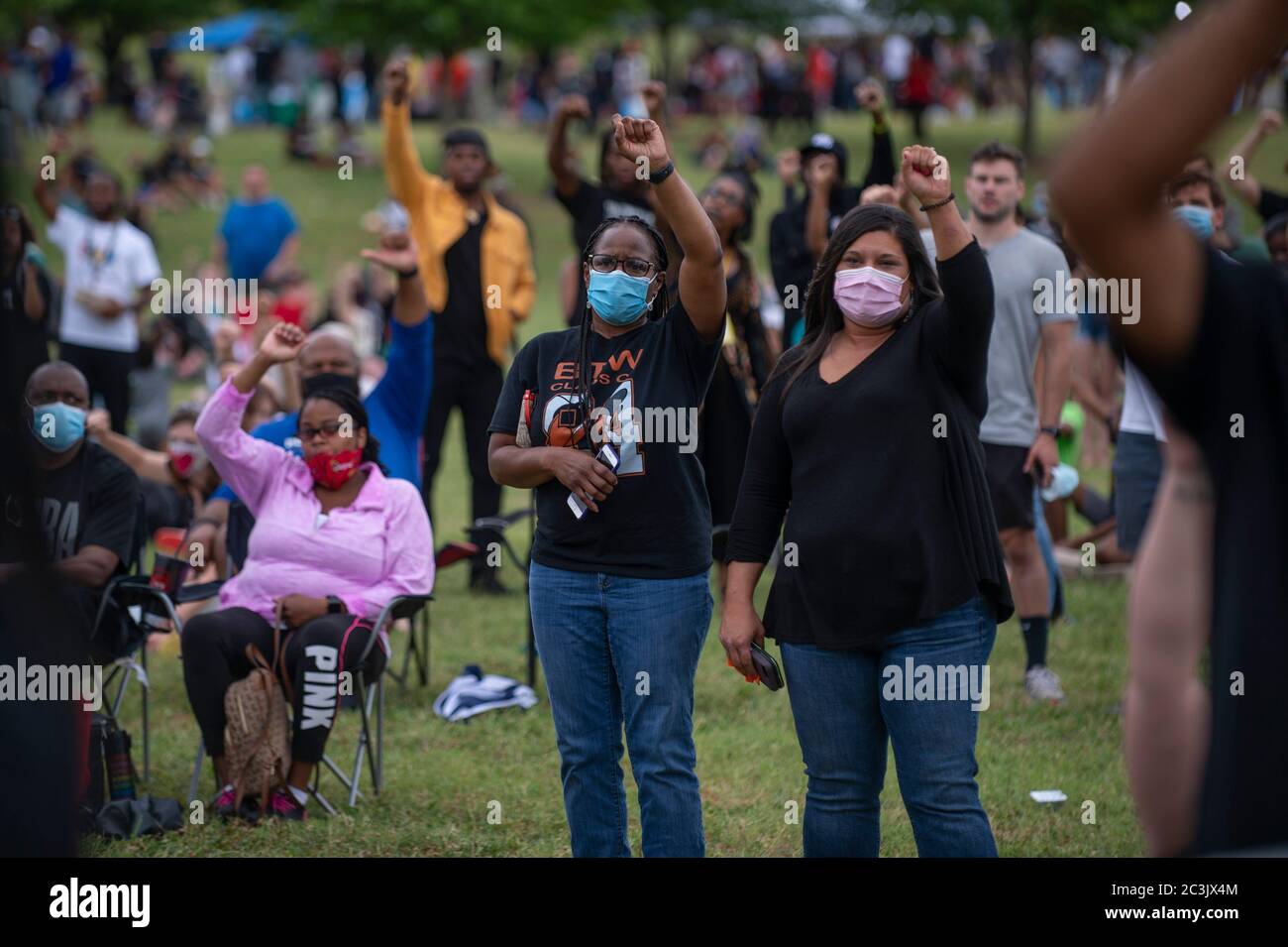 June 19, 2020, Tulsa, Oklahoma, USA: Attendees of the annual Juneteenth ...