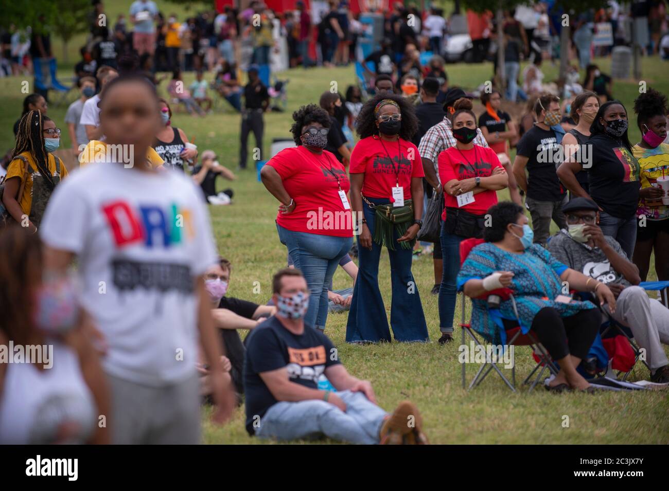 June 19, 2020, Tulsa, Oklahoma, USA: Attendees of the annual Juneteenth ...