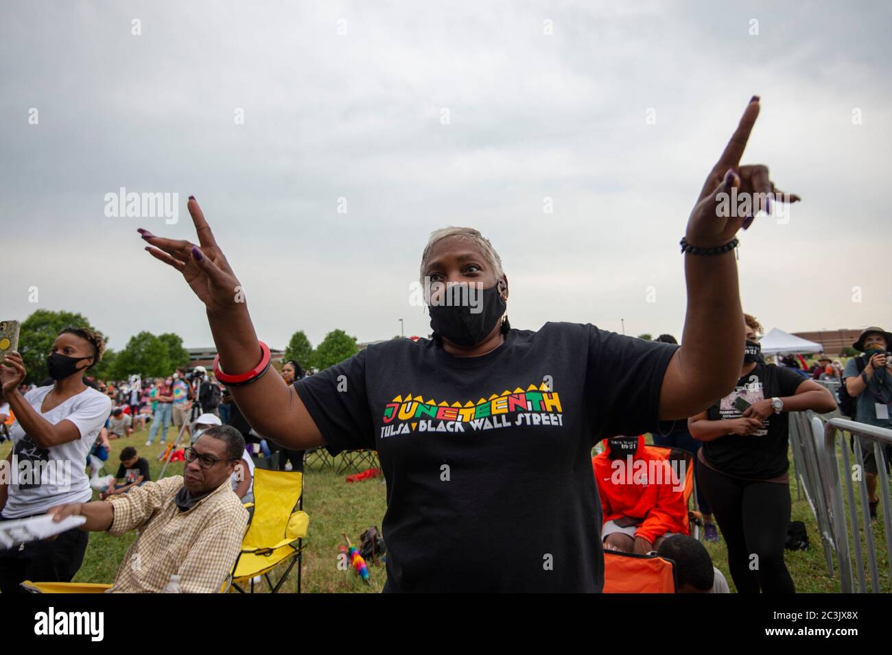 June 19, 2020, Tulsa, Oklahoma, USA: Attendees of the annual Juneteenth ...