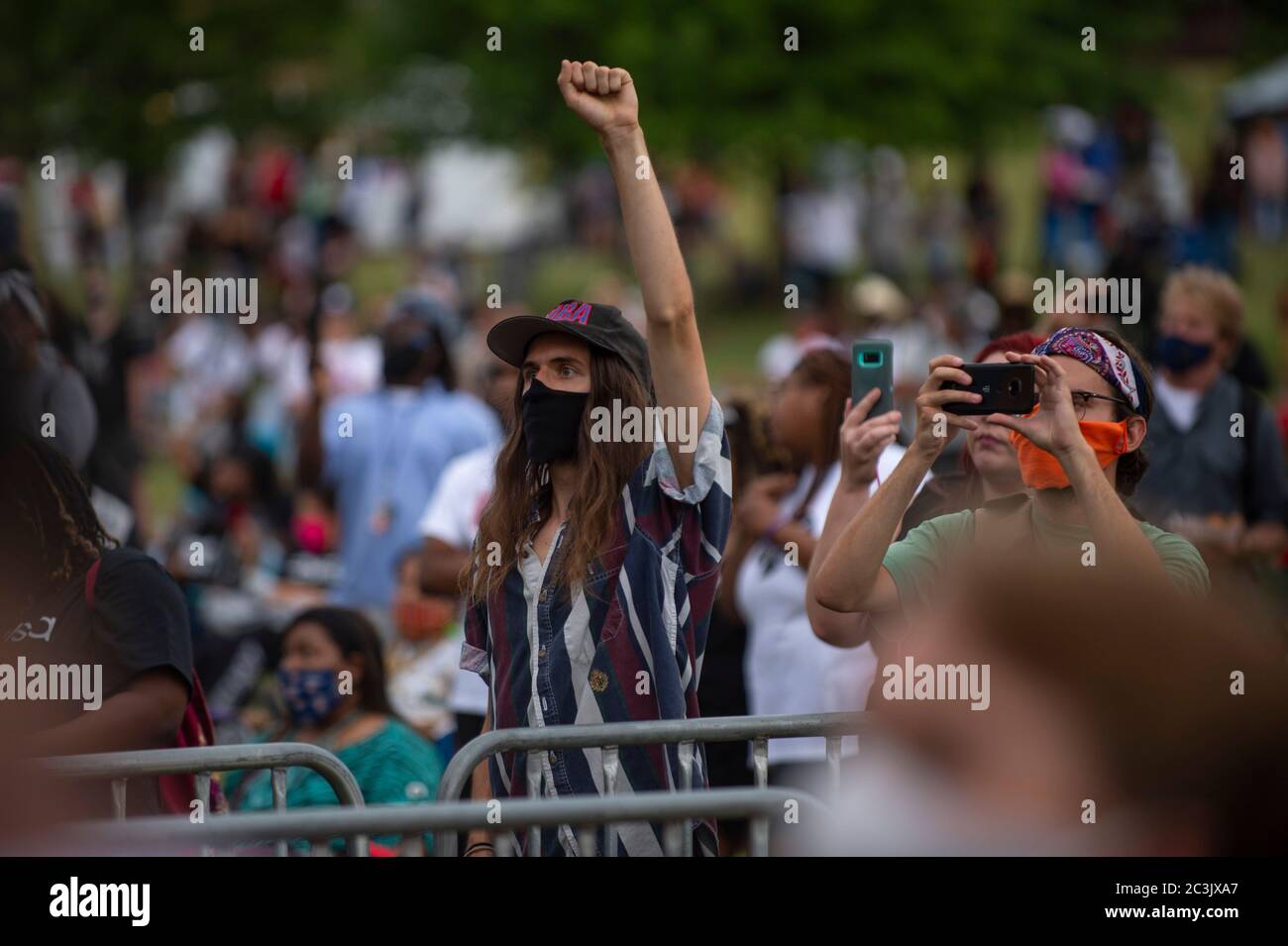 June 19, 2020, Tulsa, Oklahoma, USA: Attendees of the annual Juneteenth ...