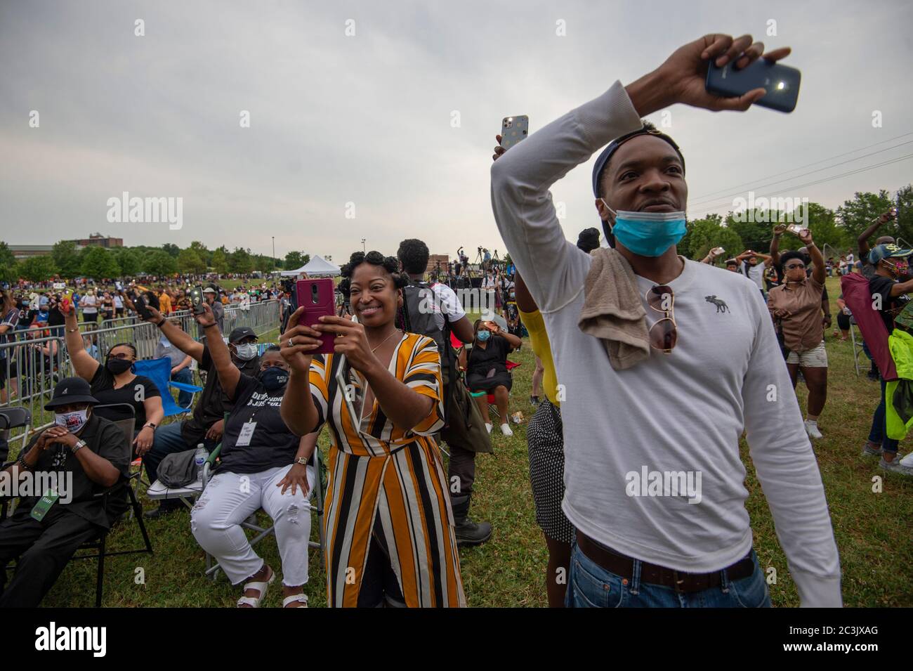 June 19, 2020, Tulsa, Oklahoma, USA: Attendees of the annual Juneteenth ...