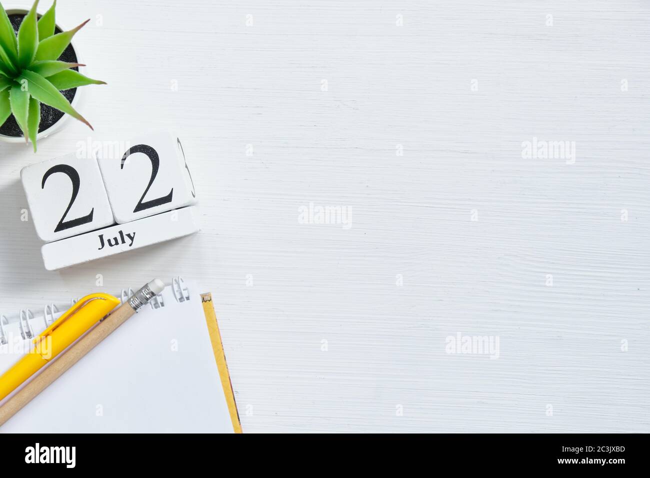 22nd july twenty second day month calendar concept on wooden blocks ...