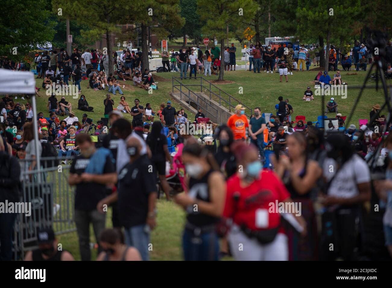June 19, 2020, Tulsa, Oklahoma, USA: Attendees of the annual Juneteenth ...